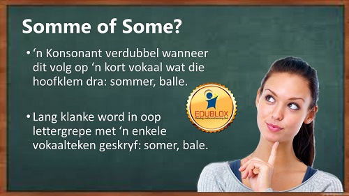 Somme Of Some? Wanneer Verdubbel 'n Konsonant En Wanneer Nie? | Edublox